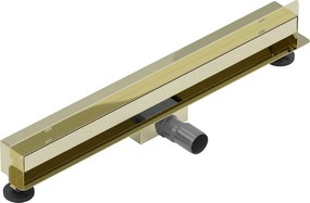 Mexen Flat Wall, sprchový žlab na zeď 2v1, 50 cm, zlatá lesklá, 1530050