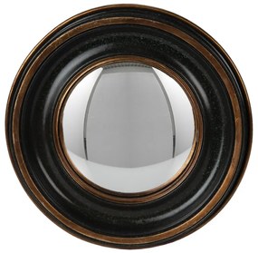 Měděno-černé antik nástěnné vypouklé dekorační zrcadlo – 23x3 cm