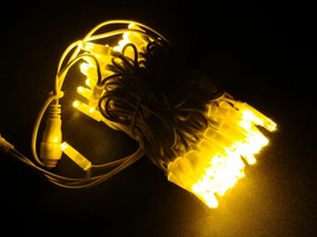 LED osvětlení venkovní - klasická, žlutá, 10 m, žlutý kabel