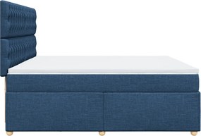 Box spring postel s matrací modrá 200x200 cm textil 3291400