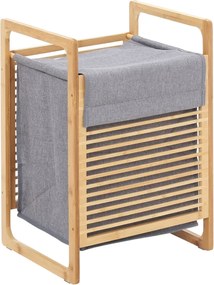 Koš na prádlo s omyvatelnou taškou, bambus / polyester, 40 x 35 x 60,5 cm 850-151