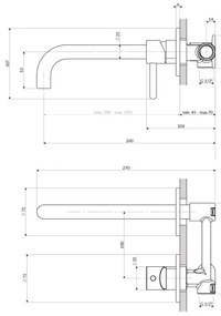 OMNIRES Y1215HLBL - Umyvadlová baterie pro podomítkovou instalaci Y černá