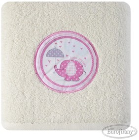 Dětská osuška 50x90 Baby 19 cream pink elephant 500 g/m2 Eurofirany