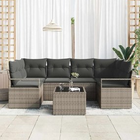 Set pohovek 7 ks 6-Počet míst Šedá polyratan 3346279