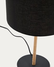 Černá stolní lampa s textilním stínidlem (výška 45 cm) Pina – Kave Home