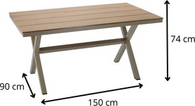 Zahradní stůl Dilan 150 cm béžový