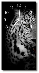 Skleněné hodiny vertikální Černé a bílé tygří zvířata