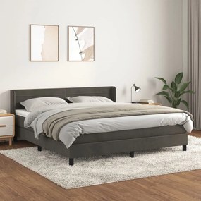 Box spring postel s matrací tmavě šedá 160x200 cm samet 3131028