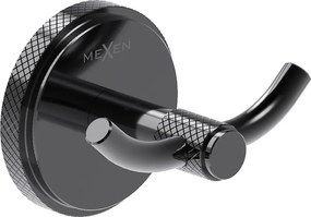 Mexen Gravo, nástěnný dvojitý háček na ručníky, černá chrom, 70A93012-73