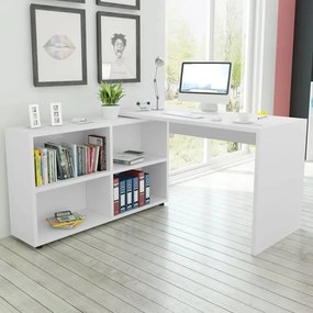 vidaXL Rohový psací stůl kompozitní dřevo [342662] Barva: Bílá