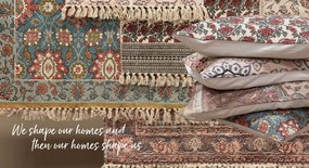 Bavlněný koberec s barevnými ornamenty a třásněmi - 140*200 cm