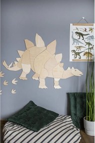 Dřevěná nástěnná dekorace Origami Stegosaurus – dinosaurus do dětského pokoje S
