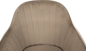 Designové křeslo, šedohnědá Taupe Velvet látka, ZIRKON