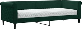 Válenda s matrací tmavě zelená 80 x 200 cm samet 3197742