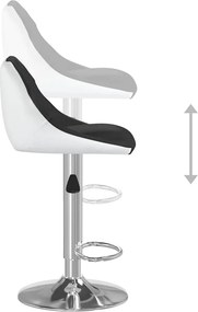 Barové židle 2 ks černobílé umělá kůže 335240