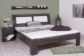 Buková postel Valencia - zvýšená  Odstín moření čela: Bílá ,  , Buk přírodní, 180x200 cm
