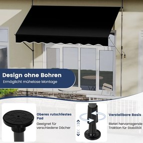 Costway Upínací markýza bez vrtání s ruční klikou, výškově nastavitelná a odolná
