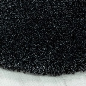 Vopi | Kusový koberec Fluffy shaggy 3500 antraciet - Kruh průměr 120 cm