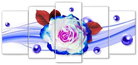 Malvis ® Vícedílný obraz - Růže na vlnách Velikost: 150x70 cm