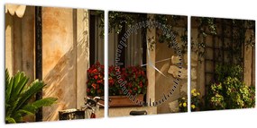Obraz - Malebná Itálie (s hodinami) (90x30 cm)