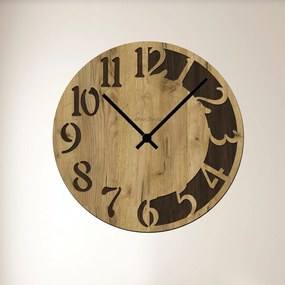 dřevo života Nástěnné hodiny CLOCK Zvolte barvu dekoru: Dub zlatý-Wenge, Velikost hodin: 40x40, Barva ručiček: Černé
