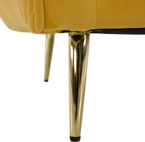 Designové křeslo, žlutá Velvet látka/gold chrom zlatá, EZIO