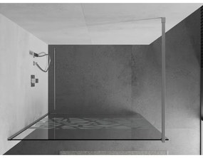 Mexen Kioto sprchová zástěna 130 x 200 cm, Průhledné/Bílý vzor 8 mm, Chromovaná - 800-130-101-01-85
