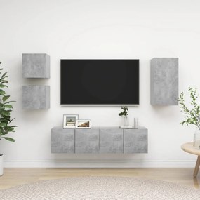 5dílný set TV skříněk betonově šedý kompozitní dřevo 3079115