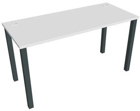 Stůl pracovní rovný 140 cm hl. 60 cm - Hobis Uni UE 1400 Dekor stolové desky: bílá, Barva nohou: černá