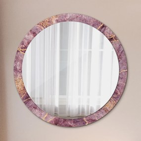 Kulaté dekorativní zrcadlo Mramor s přidáním zlata fi 100 cm