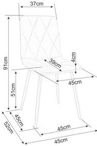Sametová jídelní židle Tom - výběr z 3 provedení