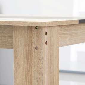 HOMCOM Moderní jídelní stůl s velkou pracovní plochou pro 2-4 osoby z dřevotřísky 120D x 69Š x 75V cm Černá a Přírodní
