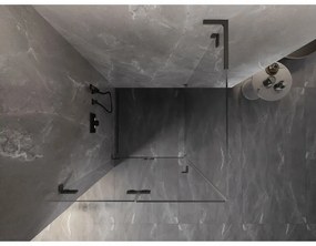 Mexen Lunar-F L, skládací sprchový kout levý 100 x 100 cm, 8mm čiré sklo, grafitový profil, 836L-100-100-95-00-L