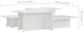 vidaXL Marketos Konferenční stolky 2 ks bílé 111,5 x 50 x 33 cm dřevotříska