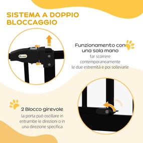 PawHut 78 cm Vnitřní Dveře pro Psy, Bezpečnostní Dveře pro Psy, Rozšiřitelná Bariéra pro Psy 74-87 cm s Dvojitým Zámkem a Automatickým Uzavřením pro …