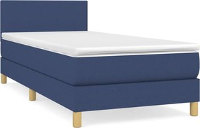 Box spring postel s matrací modrá 90x200 cm textil 3140431