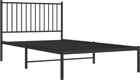 vidaXL Kovový rám postele s čelem 100 x 190 cm [350858] Barva: Černá