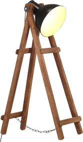 Stojací lampa černá E27 masivní mangovníkové dřevo 320589