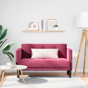 Loveseat Sofa vínová 111 cm samet