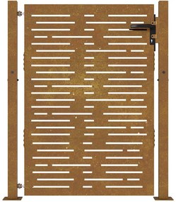 Zahradní branka 100 x 150 cm z cortenové oceli, čtvercový design 153253