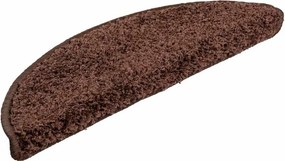 Schodové rohože 15 ks 56 x 17 x 3 cm hnědé půlkulaté 133895