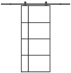 Posuvné dveře s kováním 90x205 cm ESG sklo a hliník 3332919