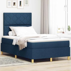 Postel s boxspringem s čelo Modrá 120 x 200 cm textil 3339692