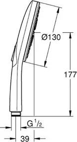 Grohe Rainshower SmartActive - Sprchová hlavice 130 95 l/ min | 3 prou