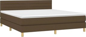Box spring postel s matrací tmavě hnědá 160x200 cm textil 3140708