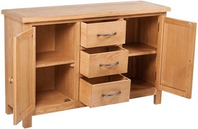 Příborník se 3 zásuvkami 110x33,5x70 cm masivní dubové dřevo 241677