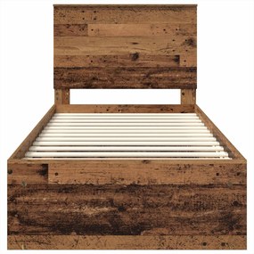 Rám postele s čelo Staré dřevo 75 x 190 cm Masivní borové dřevo 3409424