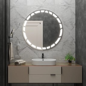 Kulaté zrcadlo do koupelny s LED osvětlením C8 premium