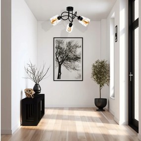BERGE LED lustr stropní svítidlo 3xE27, skládací skleněný čtverec, průhledné