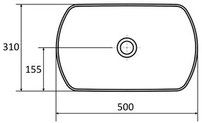 A-Interiéry Deskové keramické umyvadlo Kingston O (50x31x12,5 cm)